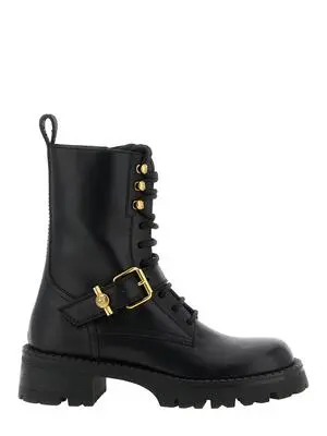Versace Ankle Boots With Buckle - Black