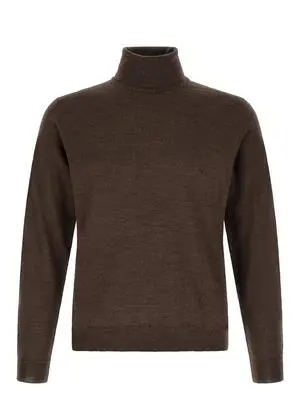 ZANONE Virgin Wool Turtleneck Sweater - Brown