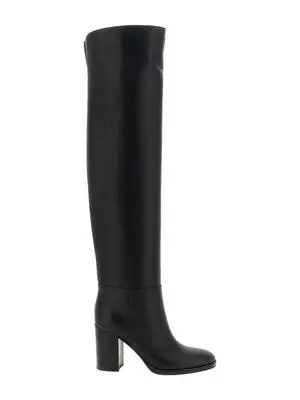 GIANVITO ROSSI Vitello Glove High Boots - Black