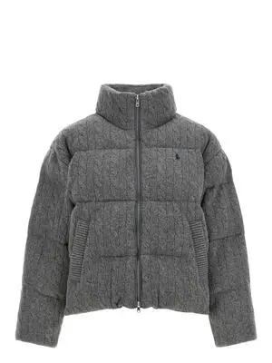 Polo Ralph Lauren Knitted Braided Down Jacket - Gray