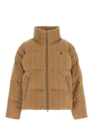 Polo Ralph Lauren POLO RALPH LAUREN Knitted Braided Down Jacket Beige