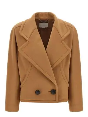 Stella McCartney STELLA MCCARTNEY Double-Breasted Wool Coat Beige