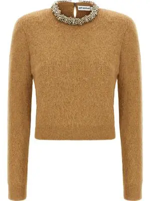 SELF-PORTRAIT Sweater With Jewel Embroidery