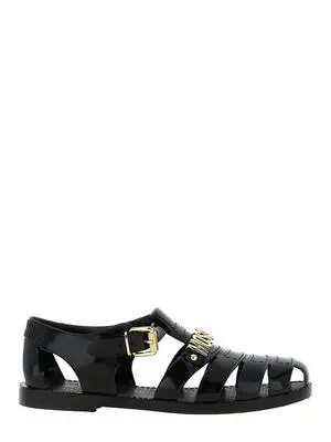 Moschino MOSCHINO Lettering Logo Jelly Sandals Black