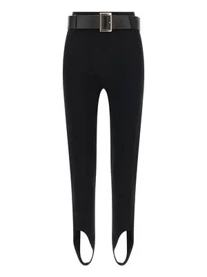 SELF-PORTRAIT Leggings With Stirrup And Belt - Black