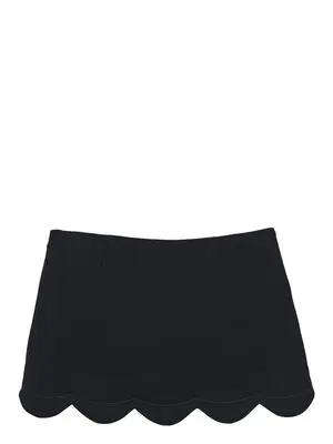 Marc Jacobs Scalloped Wool Skirt - Black
