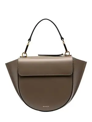WANDLER Hortensia Small Leather Shoulder Bag Brown