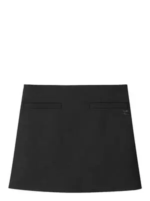 COURREGES Logo-embroidered A-line Mini Skirt - Black