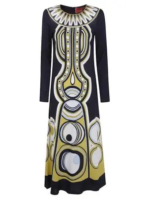La DoubleJ Sanctuary Placee Printed Maxi Dress - Black