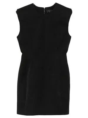 MUGLER Wool Sculptured Dress - Black