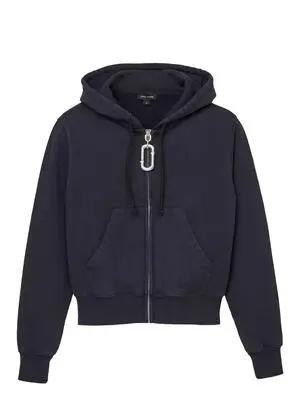 Marc Jacobs Pop J Marc Cropped Zip-up Hoodie - Gray