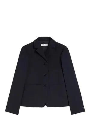 JIL SANDER Wool Gabardine Jacket - Blue