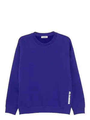 JIL SANDER Cotton Crewneck Sweatshirt - Blue