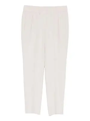 Brunello Cucinelli Silk-blend Pull-on Trousers - Beige