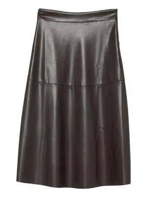 Alpha Studio Faux Leather Skirt - Brown