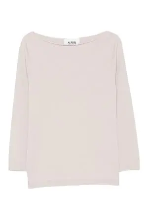 Alpha Studio Boat Neck Sweater - Gray