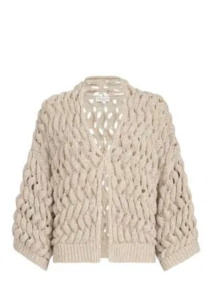 Brunello Cucinelli Waves Dazzling Cardigan - Beige
