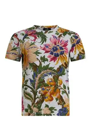 Etro ETRO Silk Floral Print Shirt Gray