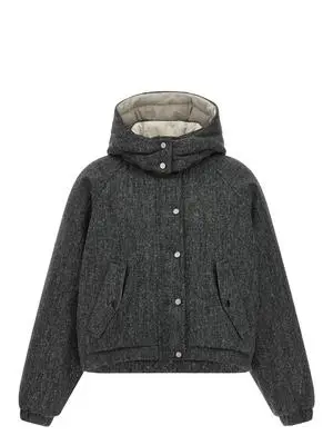 BRUNELLO CUCINELLI Brunello Cucinelli Hooded Tweed Puff Coat