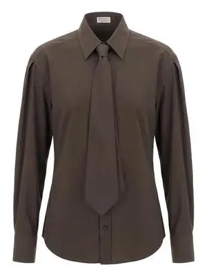 Brunello Cucinelli Tie Shirt Brown