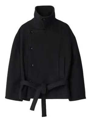 LEMAIRE Short Wrap Coat - Black