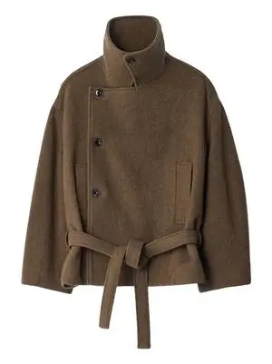 LEMAIRE Short Wrap Coat - Green