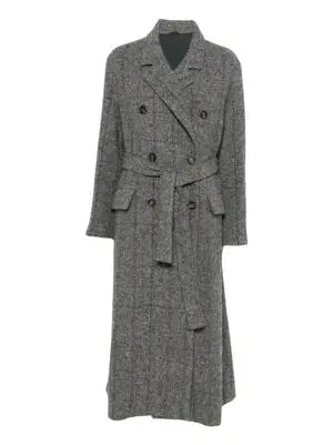 BRUNELLO CUCINELLI Brunello Cucinelli Check Pattern Double Breasted Coat