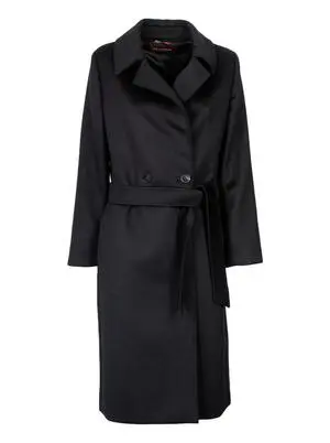 Max Mara Bcollag013 Virgin Wool Coat - Black