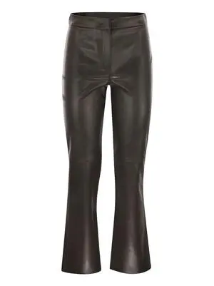Max Mara S MAX MARA Faux Leather Trousers Brown