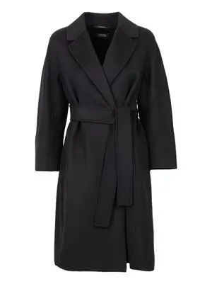 Max Mara S MAX MARA Arona Belted Coat Black