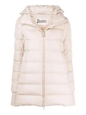 Herno Herno A-Shape Chamonix Hooded Puff Coat Beige