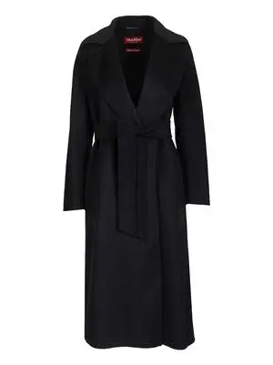 Max Mara Max Mara Studio Cles Long Belted Coat Black