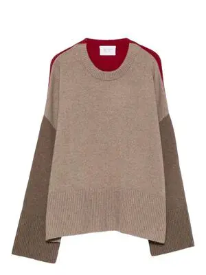 BE YOU Be You Two Tone Cashmere Sweater Beige