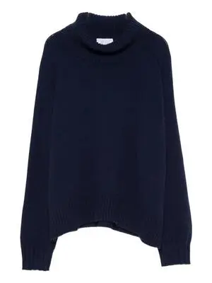 BE YOU Cashmere High Neck Sweater - Blue