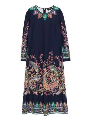 Etro Paisley Print Dress - Blue