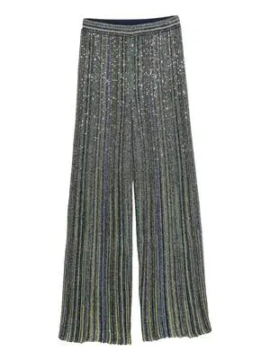 Missoni Rmbroidered Sequin Trousers Blue