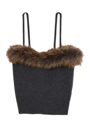 Marc Jacobs Faux Fur Lined Tank - Gray