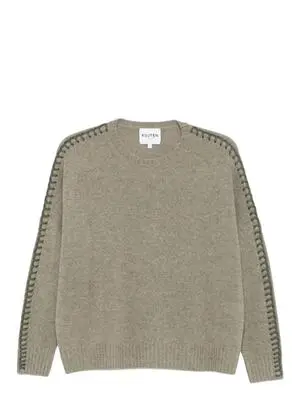 KUJTEN Amea Cashmere Crew Neck Sweater - Green