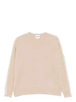 KUJTEN Amea Cashmere Crew Neck Sweater - White