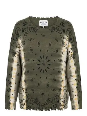 KUJTEN Cashmere Crew Neck Sweater - Green