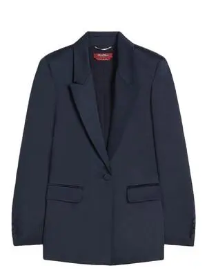 Max Mara Albino Loose Fit Blazer Jacket - Blue