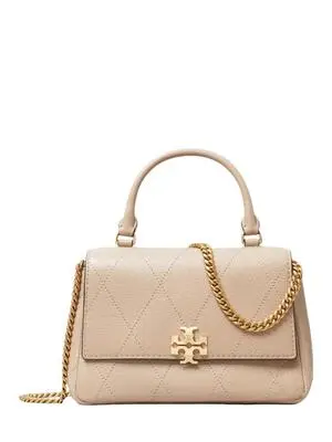 Tory Burch Tory Burch Charlie Top Handle Chain Wallet Beige