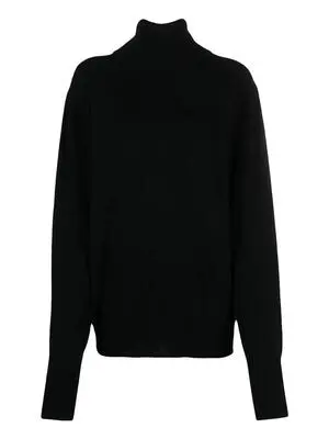 JIL SANDER Jil Sander High Neck Collar Cashmere Sweater Black