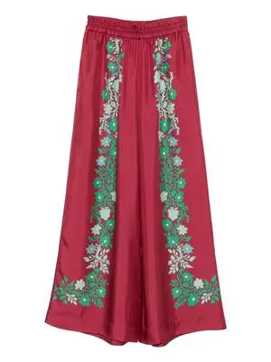 La DoubleJ Silk Palazzo Pants - Red