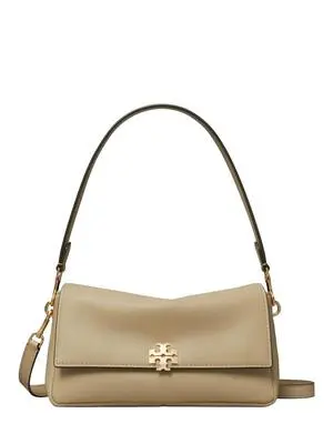 Tory Burch Tory Burch Charlie Small Leather Shoulder Bag Gray