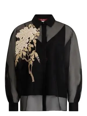 MAX MARA Max Mara Studio Libbra Embroidered Silk Shirt
