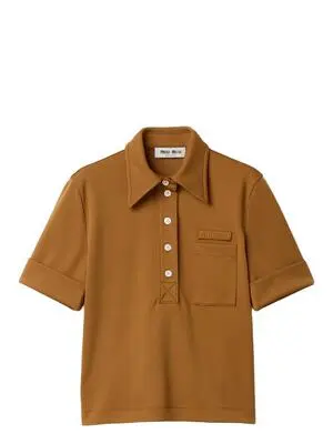Miu Miu Miu Miu Short Sleeve Polo Brown