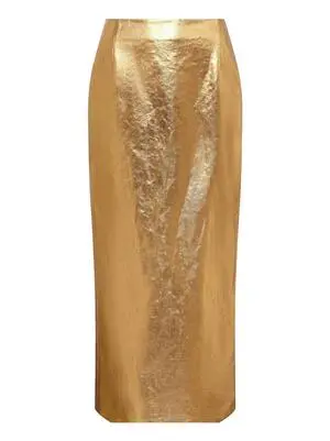 GABRIELA HEARST GABRIELA HEARST Manuela Midi Skirt In Metallic Linen Twill