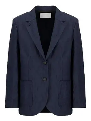 Harris Wharf London Crinkled Single Breasted Jacket - Blue