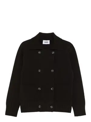 Alpha Studio Wool Knit Jacket - Brown